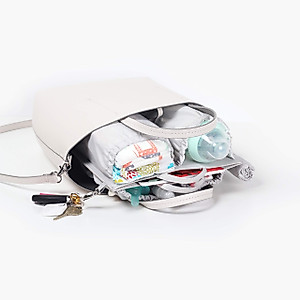 ToteSavvy Mini - Diaper Bag Organizer (Soft Grey, 9.5" x 9" x 5")