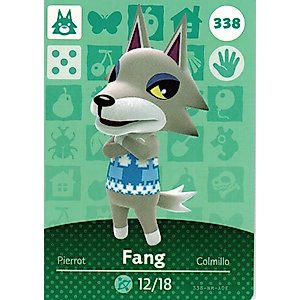 Nintendo Animal Crossing Happy Home Designer Amiibo Card Fang 338/400 USA Version