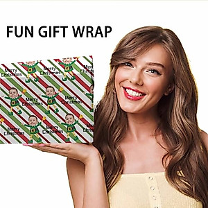 Artsadd Custom Photo Face Wrapping Paper Roll For Christmas, Birthday, Holiday, Wedding, Dad Father's Day Gifts Packing (1 Roll, Christmas 06)