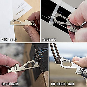 Keyport MOCA 10-in-1 Keychain Multitool | EDC Multi Tool - Prybar, Bottle Opener, Screwdriver, Box Opener, Cord Cutter & More | TSA Friendly Key Tool | Stainless Steel | Keyport Pivot Compatible