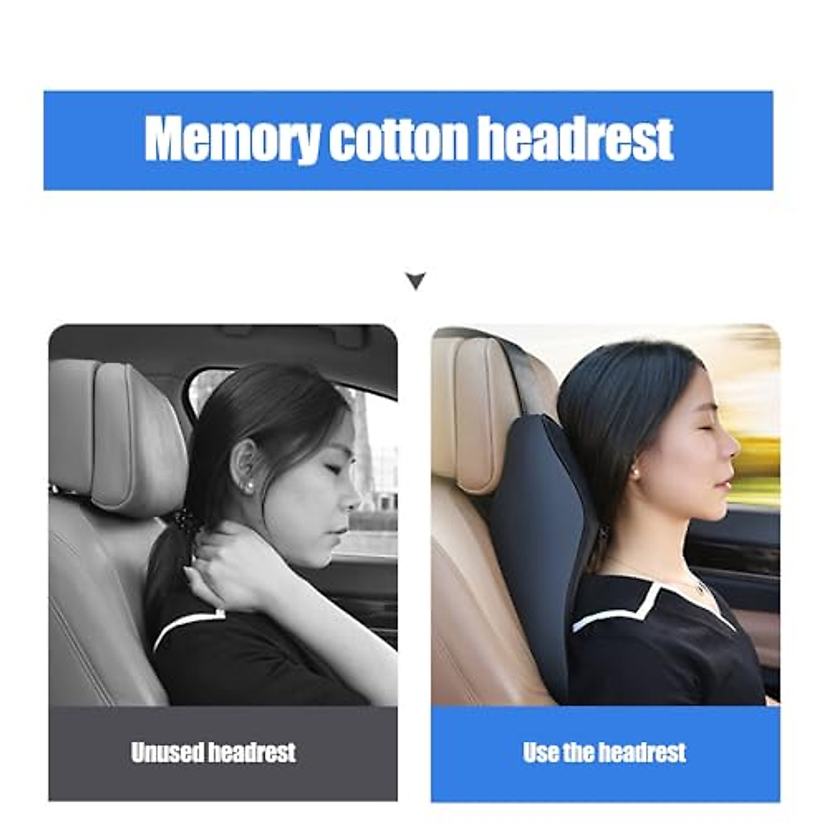 Winter-Proof Car Neck Pillow Memory Foam Relieve Pain Drive in Comfort with Universal Versatile Breathable Headrest Cervical Spine Support Beige Large