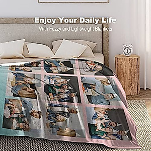 D-Story Custom Blanket with Photos, Personalized Happy Birthday Blankets with Family Pictures Text, Birthday Gifts for Mom, Dad, Adults, Kids, Friends,Aunts Sisters, Made in USA