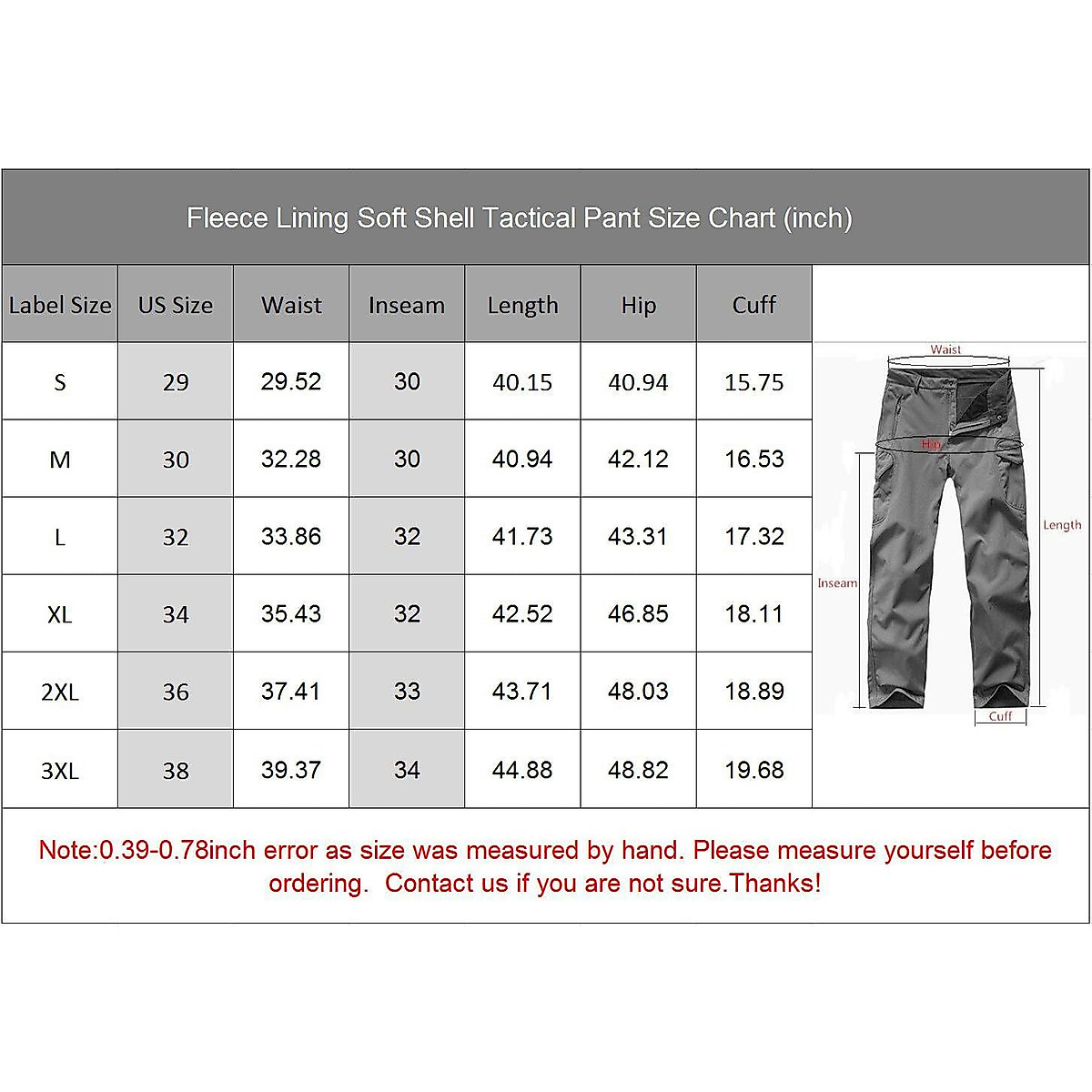 MAGCOMSEN Mens Snowboard Pants Fleece Lined Work Tactical Camping Ski Winter Pants for Men Gray