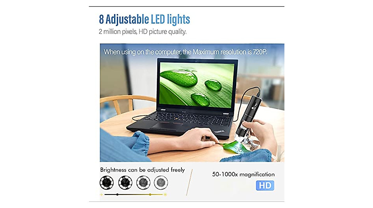 Wireless Digital Microscope, Skybasic 50X-1000X Magnification WiFi ...