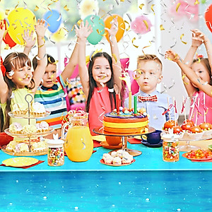 Tiamon 3 Pcs Underwater Bubbles Table Cover Ocean Waves Tablecloth Bubble Water Print Plastic Table Cover for Under The Ocean Beach Pool Mermaid Birthday Party Baby Shower Supplies (54 x 108 Inch)