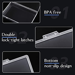 Jutieuo 24 Pack Mixed Sizes Rectangular Mini Plastic Containers Clear Plastic Storage Boxes with Hinged Lids and Labels Empty Beads Organizers for Small Items Art Craft Jewelry Projects