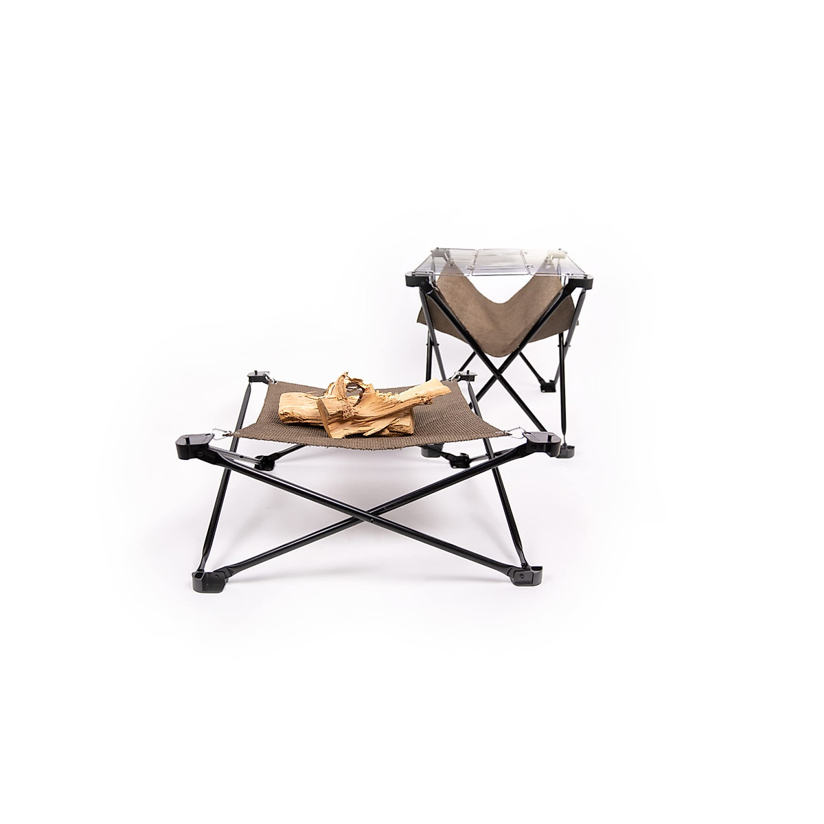 DesignNest, FoldingFire BBQ Grill, Foldable, Portable Firepit with Stainless Steel Cooking Grate, Campfire, Outdoor Fire Pit, Bonfire, Backyard Fireplace, Carrying Bag Included, Medium, Black