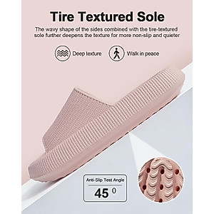 SUMMERJOY Cloud Slides for Women and Men, Soft Cloud Slippers, Massage Black Bubble Slides Easy Clean Thick Sole Non-slip Pillow Slippers, Shower, Swimming, Beach, Indoor and Outdoor Pillow Slides