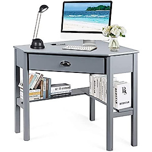 Goplus Corner Desk, Grey
