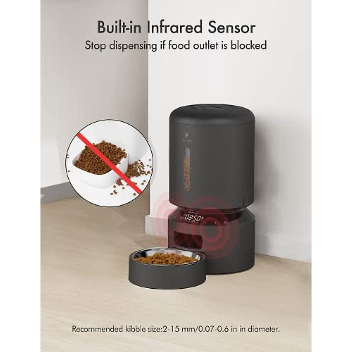 PETLIBRO Automatic Cat Feeder, Pet Dry Food Dispenser Triple Preservation with Stainless Steel Bowl & Twist Lock Lid, Up to 50 Portions 6 Meals Per Day, Granary for Dogs & Cats