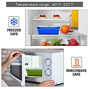 Yagote 4 Pcs Silicone Collapsible Food Storage Containers with Lids Silicone Lunch Box Bento Box BPA free for Kitchen Pantry Organization Microwave Freezer (4pcs-multicolor1)