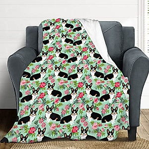 yiycqur Ultra Soft Light Weight Corgi Throw Blanket Air Conditioning Blanket for Bed Couch Sofa Living Room Picnic 50x40/60x50/80x60 Inches