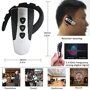 EXMAX EXD-6824 2.4G Wireless Voice Audio Tour Guide System Interpreter Translation Equipment for Churches Business Convention Tour Guide Teaching Training Private Talking (1 Transmitter 3 Receivers)