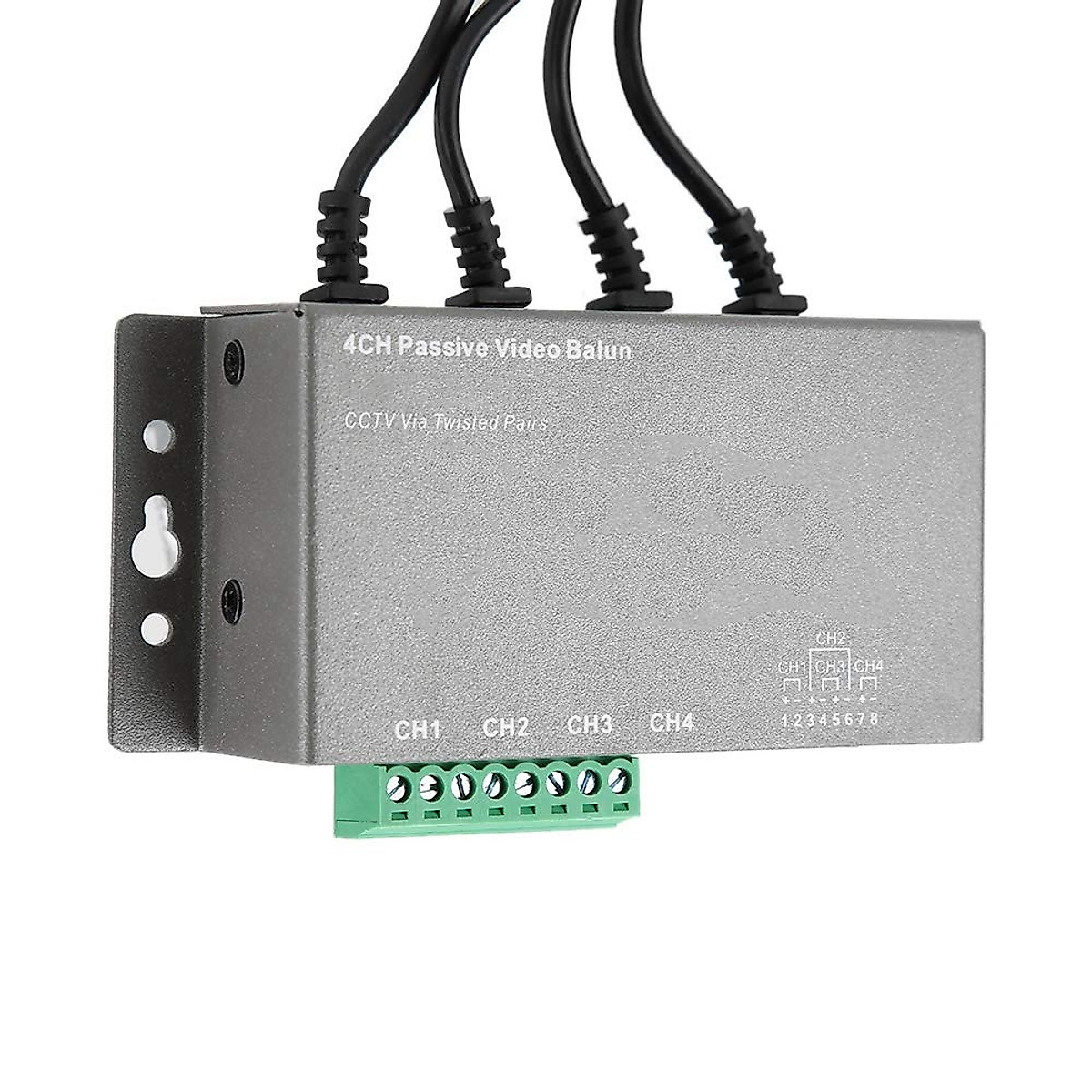 Simlug 4CH Passive Video Balun, Passive Video Balun Transceiver, NTSC,PAL,and SECAM Video Formats 60dB Crosstalk and Noise Immunity, for HD CCTV Office