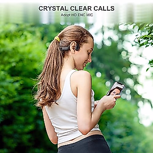 Qaekie Bone Conduction Headphones - Bluetooth 5.3 Open Ear Headphones with HD Mic,12hrs Playtime Deep Bass Sport Wireless Headphones,Sweatproof Bone Headphones for Running,Cycling,Hiking,Driving