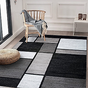 Rugshop Contemporary Modern Boxes Area Rug 2' x 3' Red