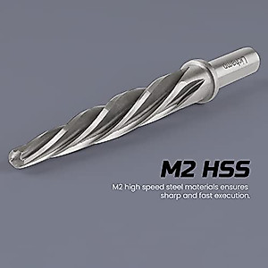 Lichamp 4 Piece Reamers Set for Metal, Taper Reamer Drill Bit for Steel for 3/8 1/2 5/8 3/4 inches Hole M2 HSS Chucking Bridge Steel Reamers