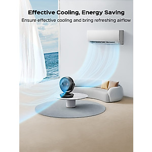 ZICOOLER Fan for Bedroom, 24dB Low Noise Table Fan, Strong Airflow Air Circulator Fan, 70° Oscillating Fan, 100° Adjustable Tilt, 3 Speeds, Portable Desk Fan for Office, Kitchen, Home, Black-Red