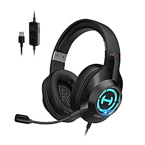 HECATE by Edifier G2 II Gaming Headset, USB Wired Gaming Headphones with Mic, Headset for PC/ PS4/PS5/Mac/LED RGB Lighting with 7.1 Surround Sound, 50mm Drivers -Black