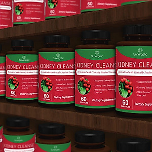 Premium Kidney Cleanse Supplement – Powerful Kidney Support Formula with Cranberry Extract Helps Support Healthy Kidneys & Urinary Tract Support– 60 Vegetarian Capsules