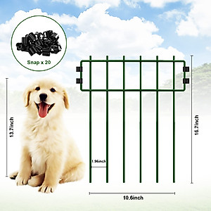 10 Pack Animal Barrier Fences - No Dig Garden Fencing Animal Barrier Rustproof Metal Wire Decorative Fence Border for Dog Rabbits Ground Stakes Yard Landscape Patio T Shape 17 Inch(H) X 11Ft(L)