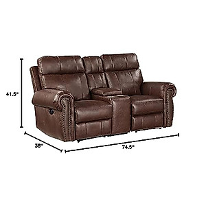 Lexicon Janwood Wall-Hugger Power Double Reclining Loveseat, Brown