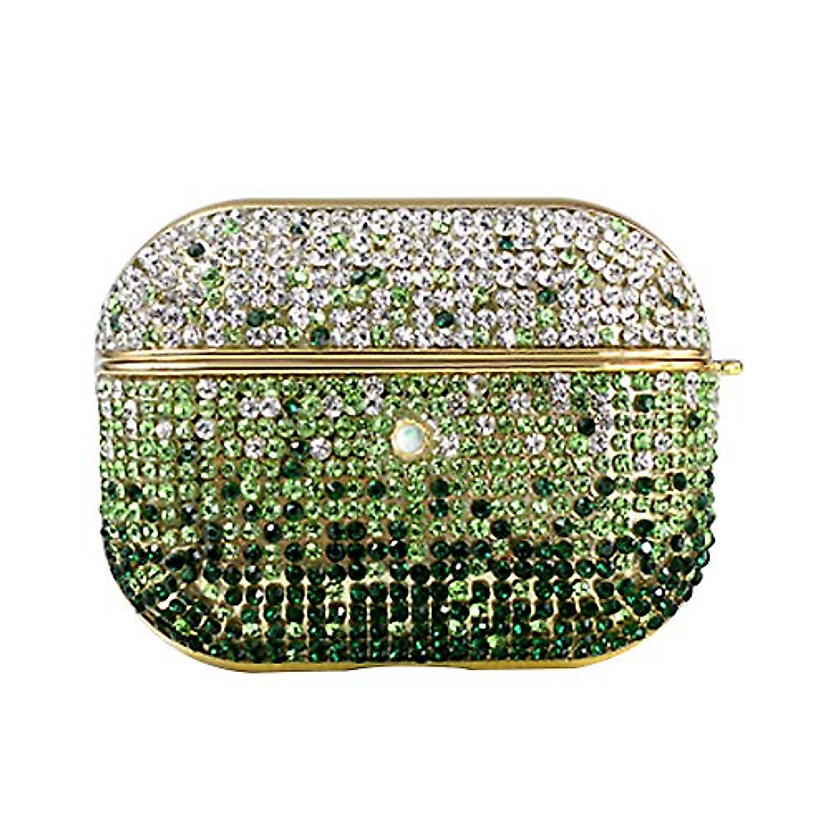 LCHDA for AirPods Pro Case, Stylish Chic Bling Glitter Diamond Shining Crystal Rhinestone Shockproof Protective Hard PC Case Cover for Apple AirPods Pro 2019 [Front Led Visible] - Gradient Green