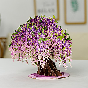 Paper Love 3D Wisteria Tree Pop Up Card, with Detachable Popup Keepsake, Gift For Birthday, Mothers Day, Get Well, Thank You, All Occasion or Just Because - Oversized 10" x 7" Cards - Includes Envelope And Note