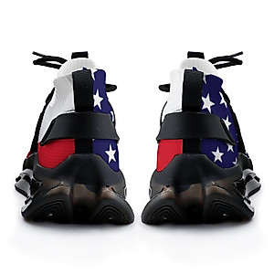 American and Peruvian Flag Sport Shoes for Men Women Non Slip Lightweight Breathable Walking Running Shoes 11.5women/9.5men