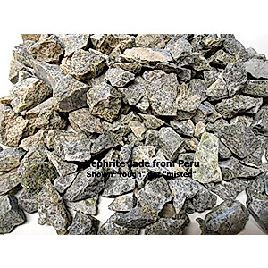 Rockhound's First Choice Rock Tumbler Gem Refill Kit - Natural Nephrite Jade Rough from Peru, Gemmy Green, 4 oz