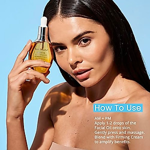 SKINN Luminous Facial Oil and Face Firming Cream Set - Anti-Aging Skin Care Duo to Reduce Fine Lines, Wrinkles & Strengthen Skins Barrier with Vitamin C & Manuka Honey