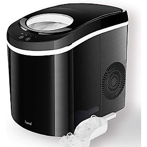 Countertop Ice Maker – 9 Ice Cubes Ready in 6 Mins - 26LBS/24Hrs, 2 Ice Sizes, LED Indicator Lights – Portable Ice Maker with Ice Scoop and Basket for Home Office Bar Party