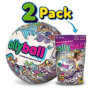 Ollyball Girl Power! The Ultimate Indoor Colorable Play Ball for Kicking and Coloring in The House! (Girl Power! Eco Pak (2 Pack))