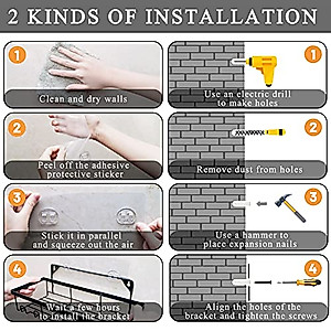 6 Pack Shower Caddy, Bathroom Shower Organizer with 2 Soap Dishes & 2 Sponge Holders, No Drilling Adhesive Shower Shelves with J Hooks, Wall-Mounted Shower Shelf for Inside Shower & Kitchen