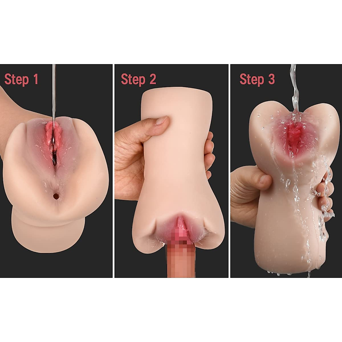 2 in 1 Male Masturbator Pocket Pussy for Men Sex Doll Male Sex Toy Pocket Pussies Adult Toys Blowjob Male Stroker Mens Sex Toys with 3D Realistic Vagina Tight Anus Male Sex Toys for Men Sex Pleasure