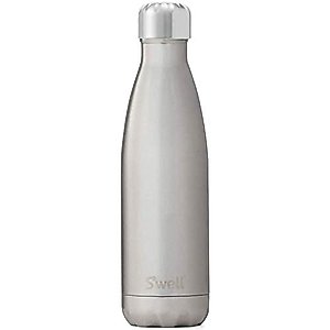 S'well Stainless Steel Water Bottle - 17 Fl Oz - Silver Lining - Triple-Layered Vacuum-Insulated Containers Keeps Drinks Cold for 36 Hours and Hot for 18 - BPA-Free - Perfect for the Go