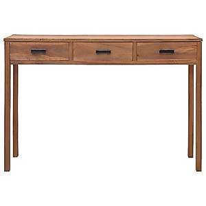 YUHI-HQYD Office Desk,Console Table,Dorm Room Study Desk,Office Desk with Drawers,Modern DeskSolid Wood Desk,Secretary Desk,for Home Office Workstation,43.3"x15.7"x29.5" Solid Teak Wood