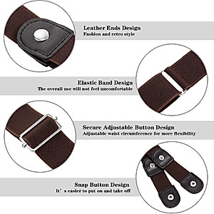 Syhood 4 Pieces Elastic Belt for Women No Buckle Buckless Belt Stretch Belt Invisible Elastic Belt Unisex for Jeans Pants(Silver)