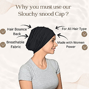 SAKUCHI Chemo Silky Soft Slouchy Snood Bamboo Cap Beanie for Women Cancer Hair Loss Turban Hat Chemo Headwear Women