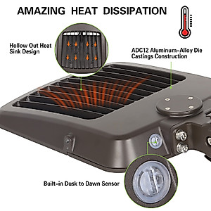 3 Pack LED 150W/200W Switchable Parking Lot Light, 150LM/W LED Street Lighting with Photocell [400W-600W HPS Equiv.] 5000K 100-277V, 5000K Commercial Adjustable Slip Fitter Mount LED Shoebox Light