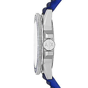 A|X ARMANI EXCHANGE Men's Stainless Steel Quartz Watch with Silicone Strap, Multicolor, 22 (Model: AX1859)