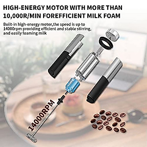 Yevheniys Milk Frother for Coffee,Handheld Electric Milk Frother Foam Stainless Steel, drink mixer Mini Foamer for Coffee, Frappe, Latte, Matcha, Hot Chocolate