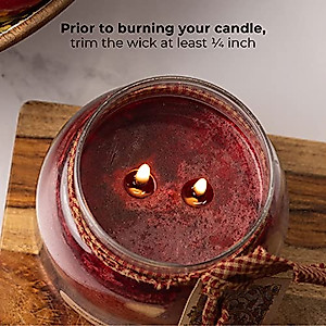 A Cheerful Giver - Juicy Apple - 34oz Papa Scented Candle Jar with Lid - Keepers of the Light - 155 Hours of Burn Time, Gift for Women, Red
