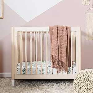 Babyletto Gelato 4-in-1 Convertible Mini Crib in Washed Natural and White, Greenguard Gold Certified
