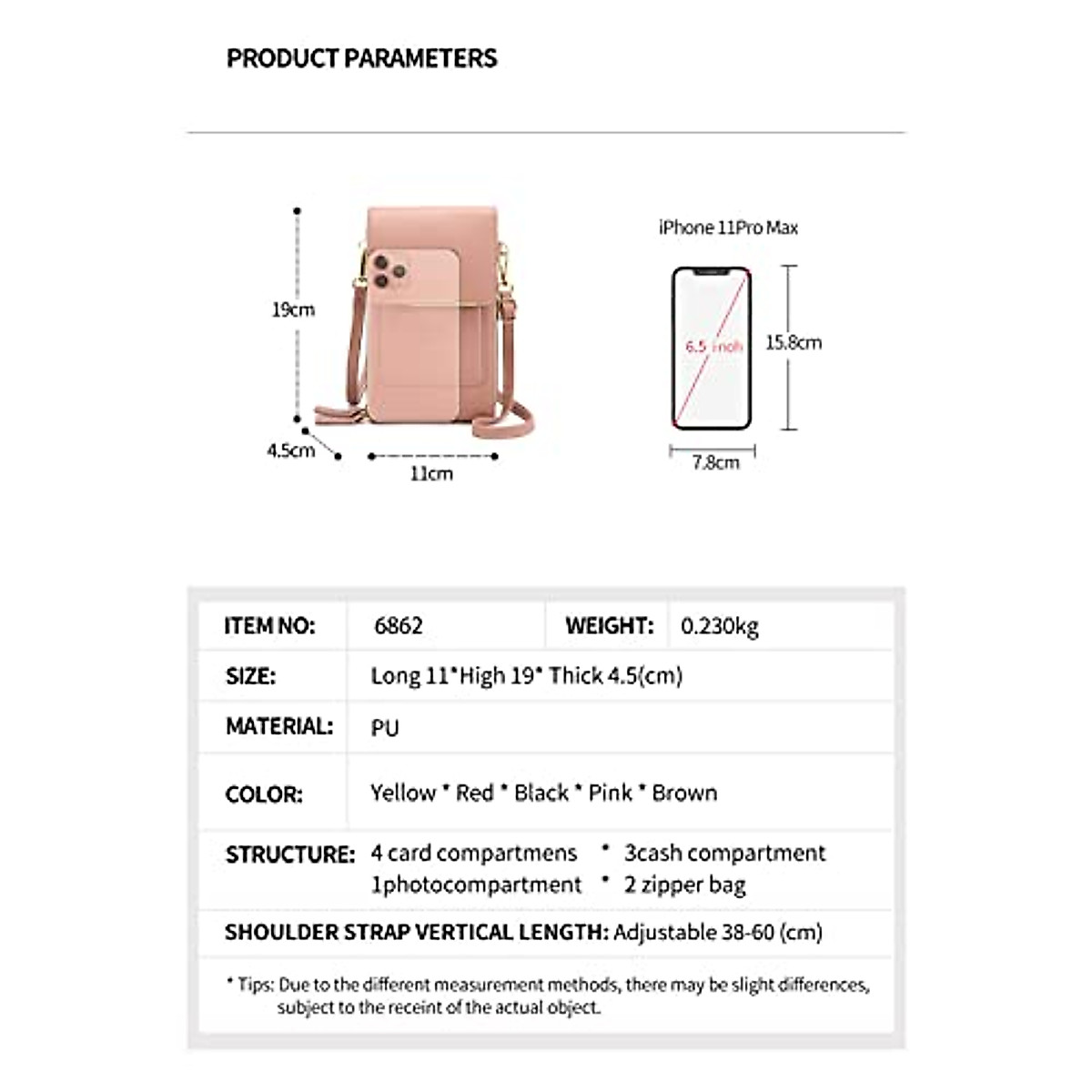Cute and Stylish Mobile Phone Case Bag, Small Crossbody Cell Phone Purse for Women, Mini Messenger Shoulder Handbag Wallet (Red)