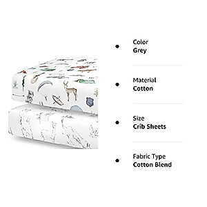Pobibaby - 2 Pack Premium Fitted Baby Boy Crib Sheets for Standard Crib Mattress - Ultra-Soft Cotton Blend, Safe and Snug, and Stylish Woodland Crib Sheet (Explore)