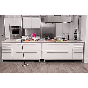 Casabella Heavy-Duty All-Surface Outdoor Broom, Gray/Orange