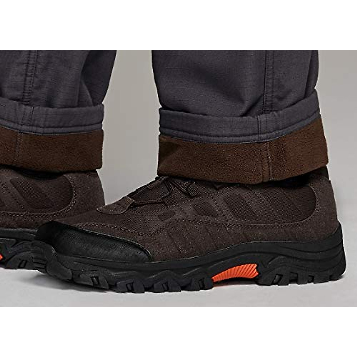 CQR Men's Winter Tactical Cargo Pants, Thermal Fleece Lined Outdoor Snow Ski Hiking Work, Fleece Cargo Charcoal, 38W x 30L