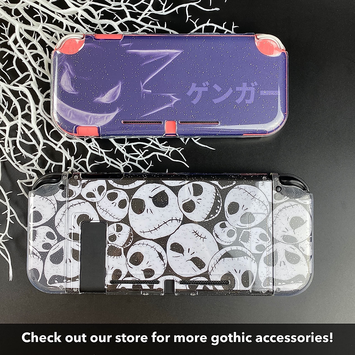 BelugaDesign Gengar Switch Skin | Cute Pastel Sticker Wrap Vinyl Decal | Anime Ghost Kawaii Japanese Cartoon Game l Compatible with Nintendo Switch (Switch Lite, Purple)