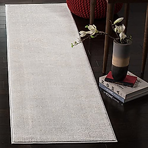 SAFAVIEH Carnegie Collection Area Rug - 9' x 12', Cream & Light Grey, Vintage Distressed Design, Non-Shedding & Easy Care, Ideal for High Traffic Areas in Living Room, Bedroom (CNG621C)